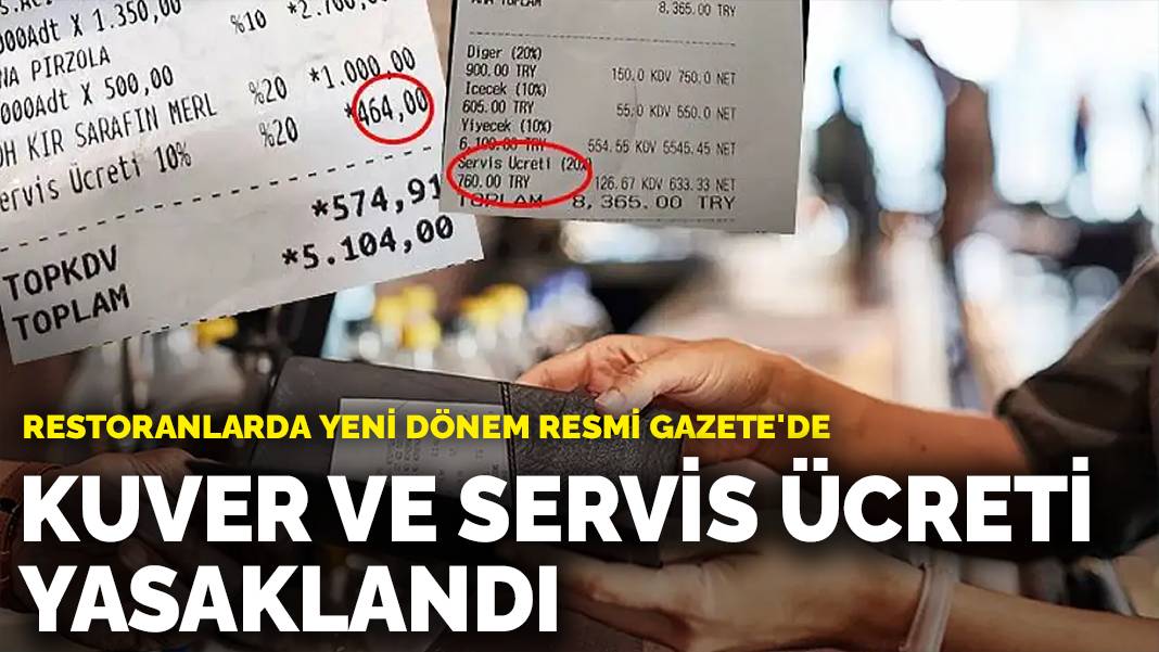 Restoranlarda yeni dönem Resmi Gazete'de: Kuver ve servis ücreti ...